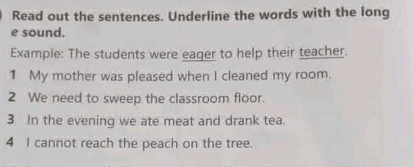 Read out the sentences. Underline the words | StudyX