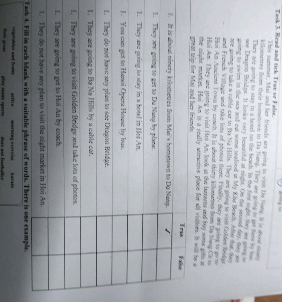 Task 3. Read and tick True or False. This | StudyX