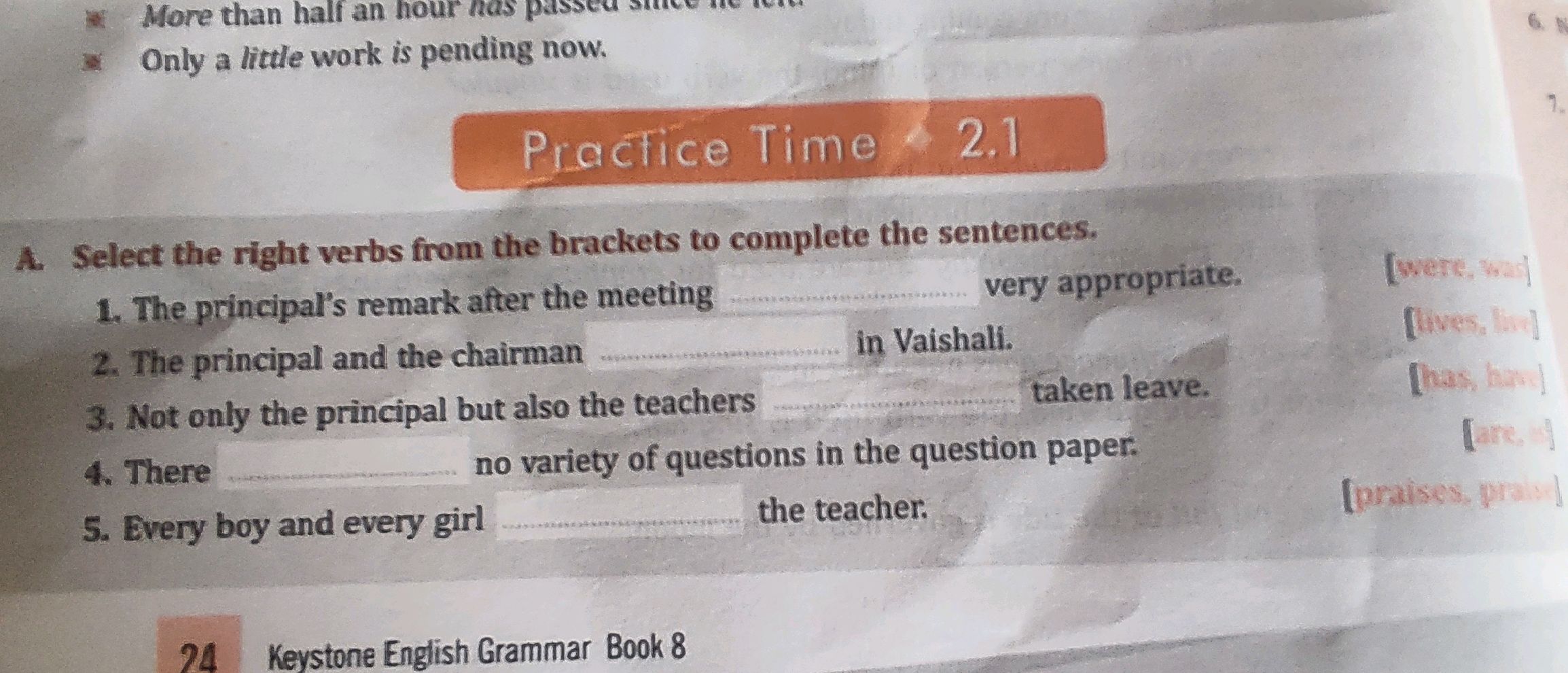 A. Select the right verbs from the brackets | StudyX