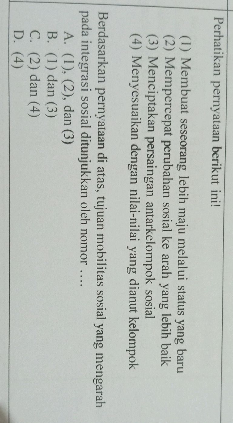 Perhatikan pernyataan berikut ini! (1) | StudyX