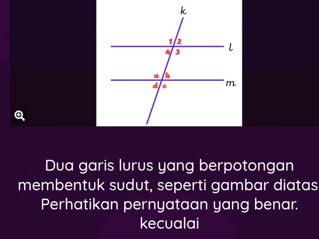 Dua garis lurus yang berpotongan membentuk | StudyX