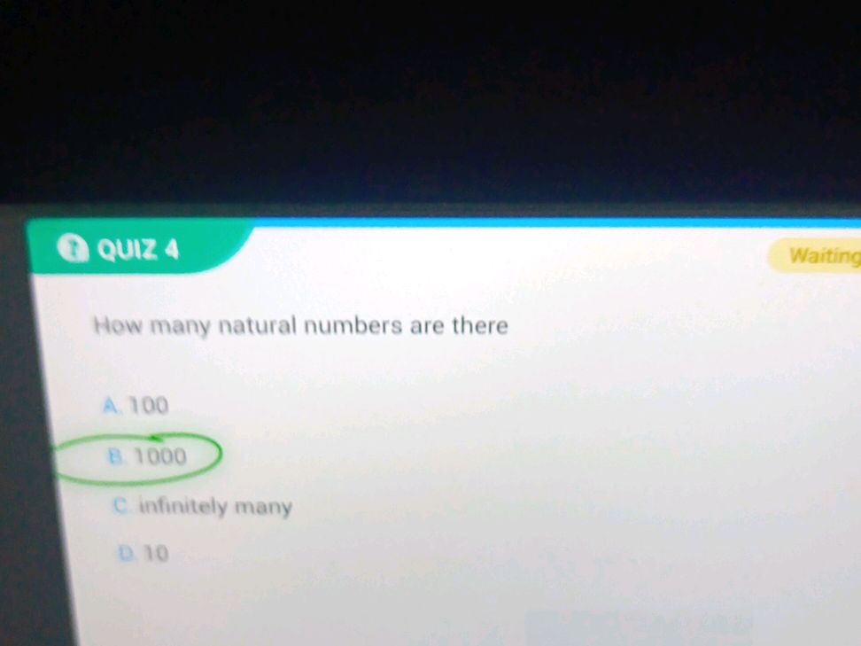 How many natural numbers are there? A. 100 | StudyX