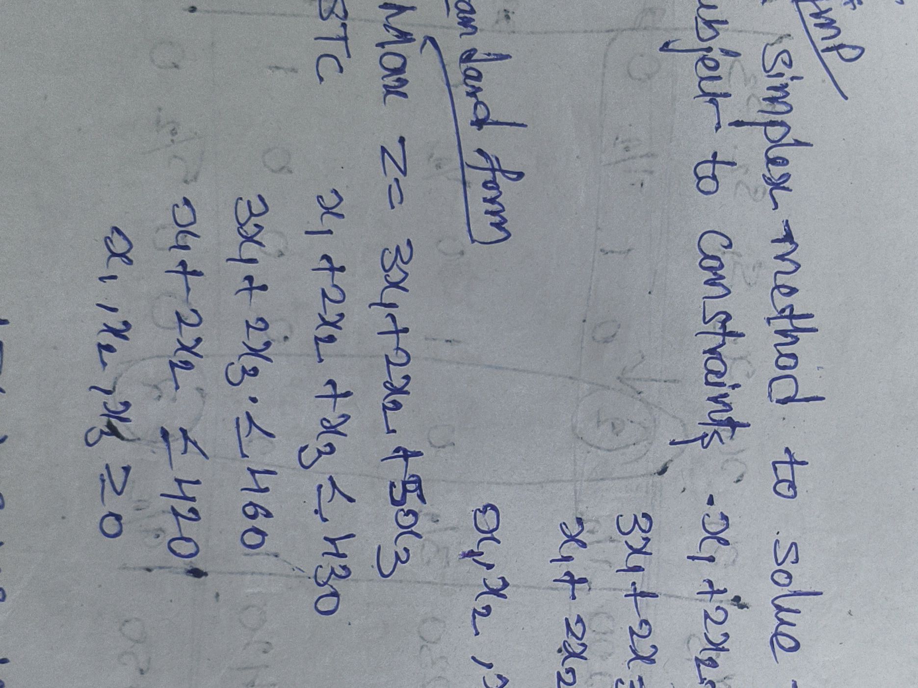 Find Simplex method to solve subject to | StudyX