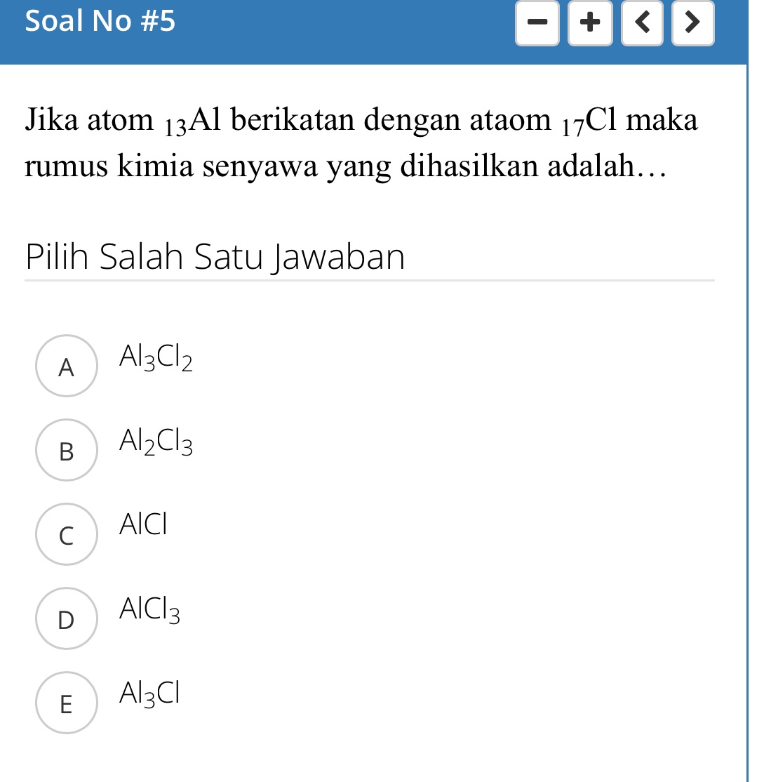 Jika atom $^{13}Al$ berikatan dengan ataom | StudyX