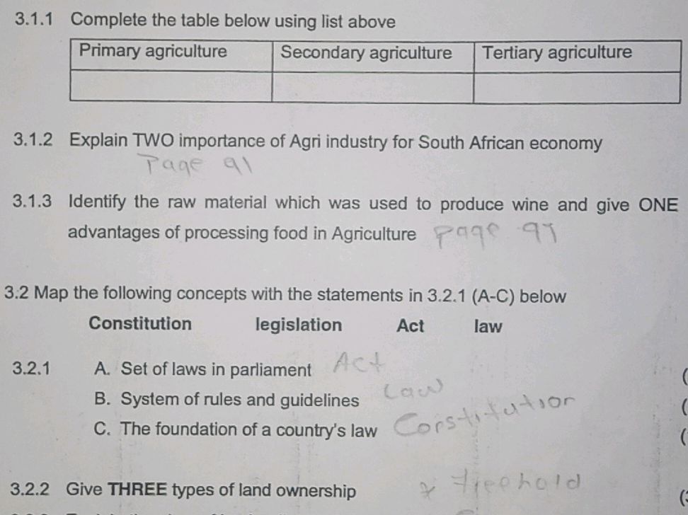 3.1.1 Complete the table below using list | StudyX