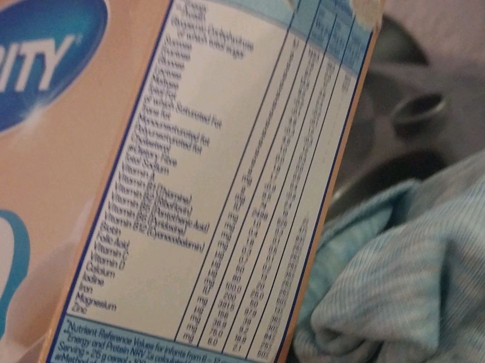 The image shows a nutrition facts table. | StudyX