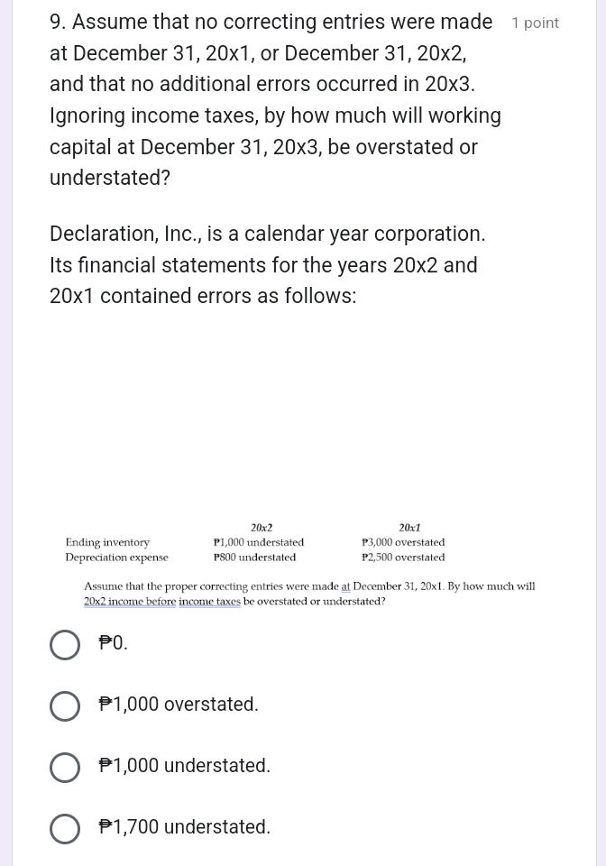 9. Assume that no correcting entries were | StudyX