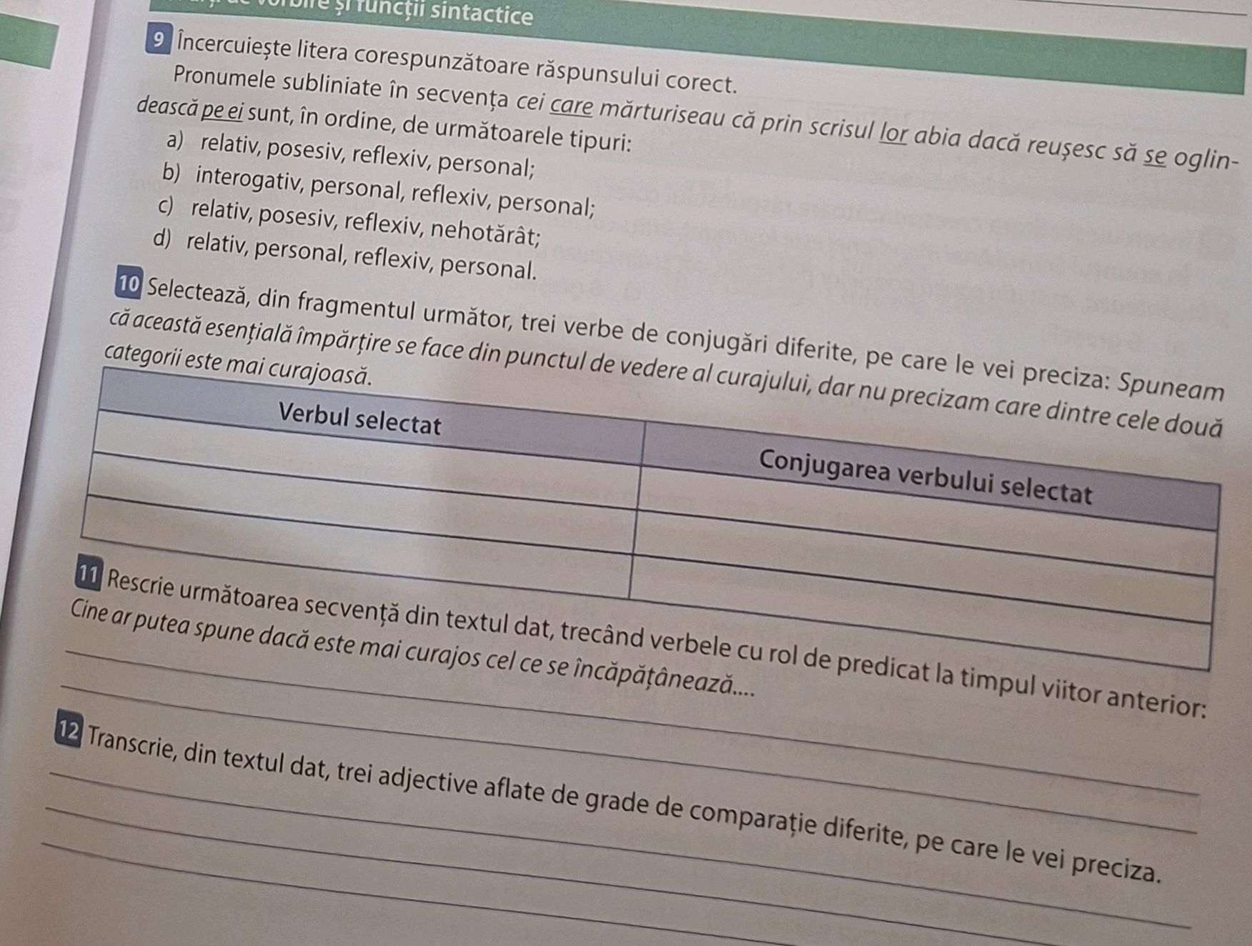9. Încercuiește litera corespunzătoare | StudyX