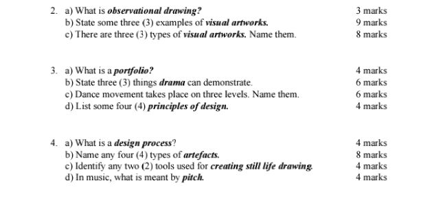 2. a) What is observational drawing? b) | StudyX