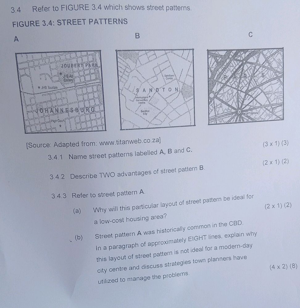 3.4 Refer to FIGURE 3.4 which shows street | StudyX