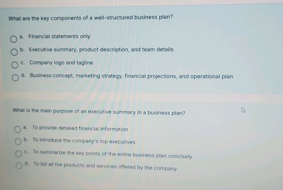 What are the key components of a | StudyX