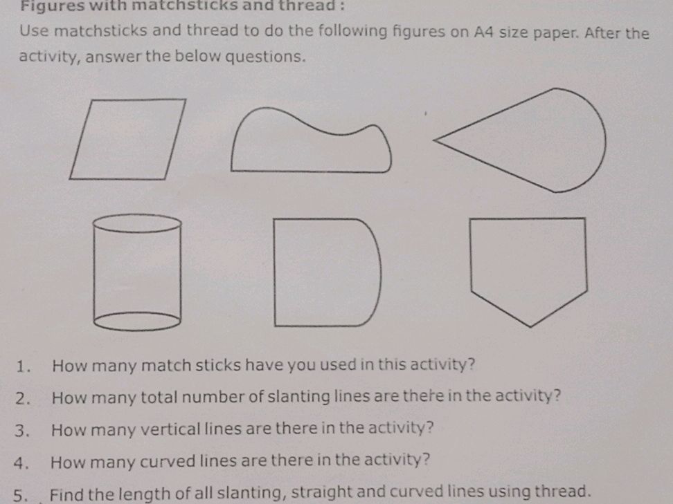 Use matchsticks and thread to do the | StudyX