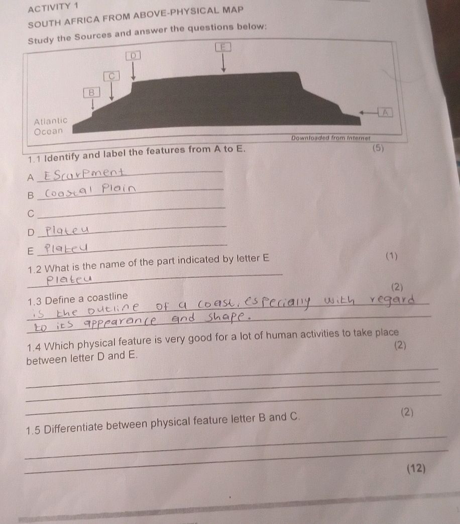 1.1 Identify and label the features from A | StudyX