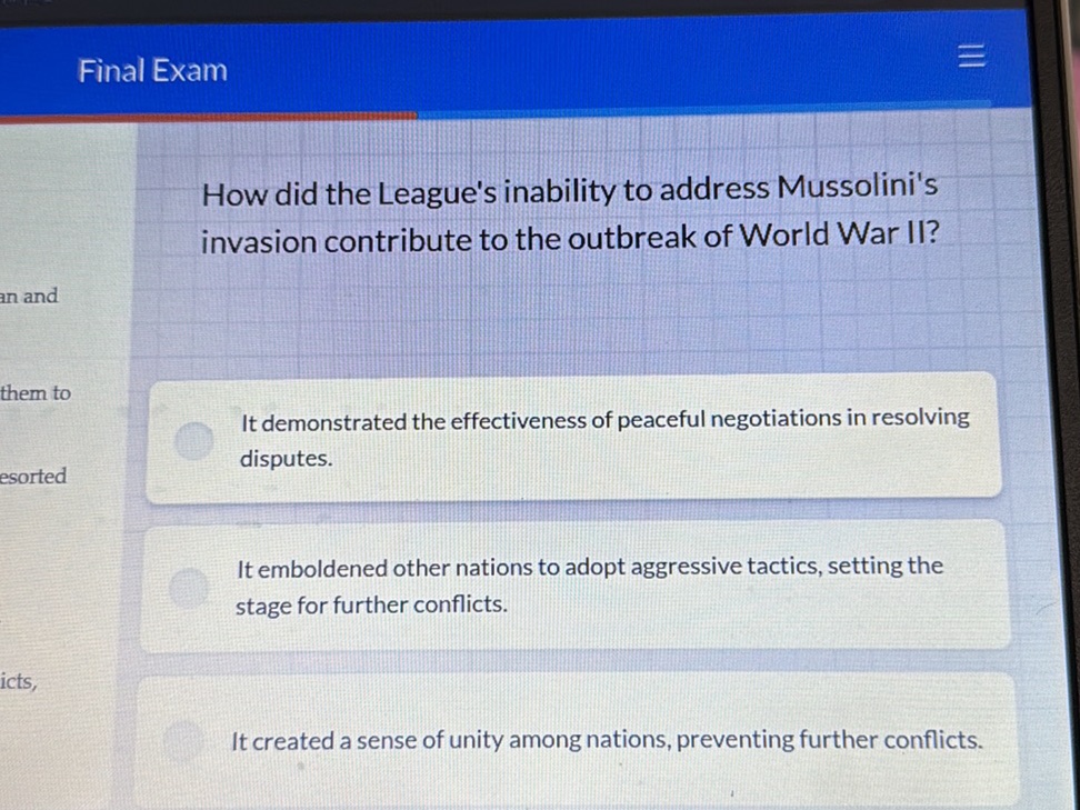 How did the League's inability to address | StudyX