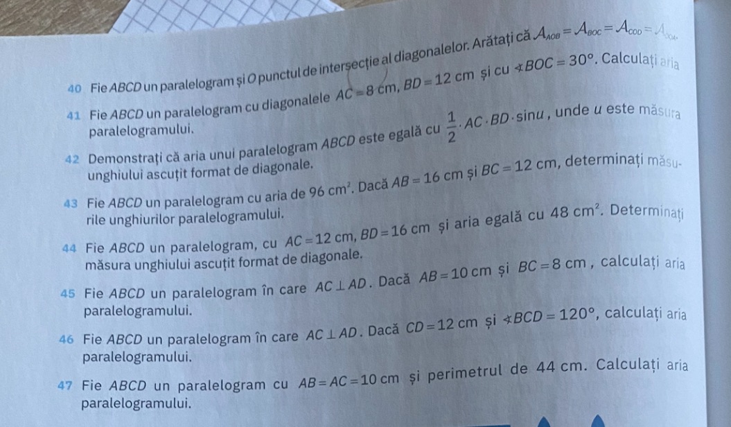 40 Fie ABCD un paralelogram și O punctul de | StudyX