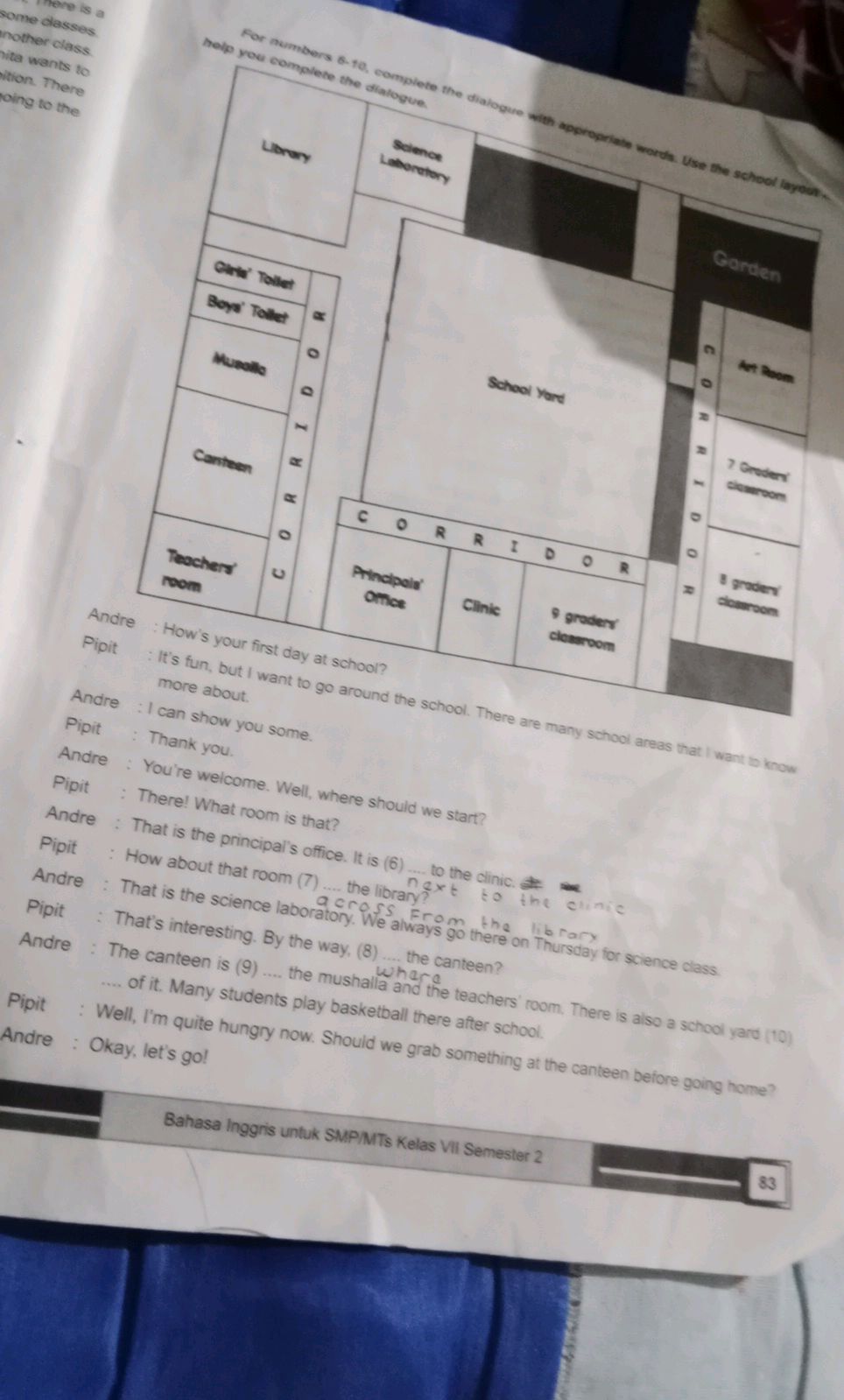 For numbers 6-10, complete the dialogue with | StudyX