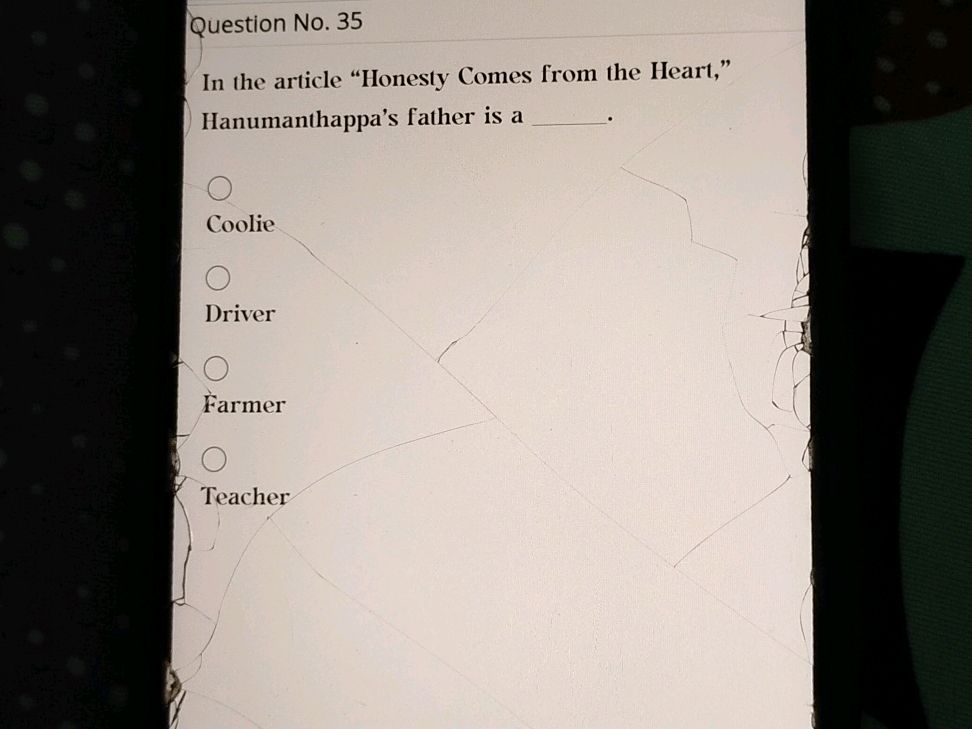 Question No. 35 In the article "Honesty | StudyX