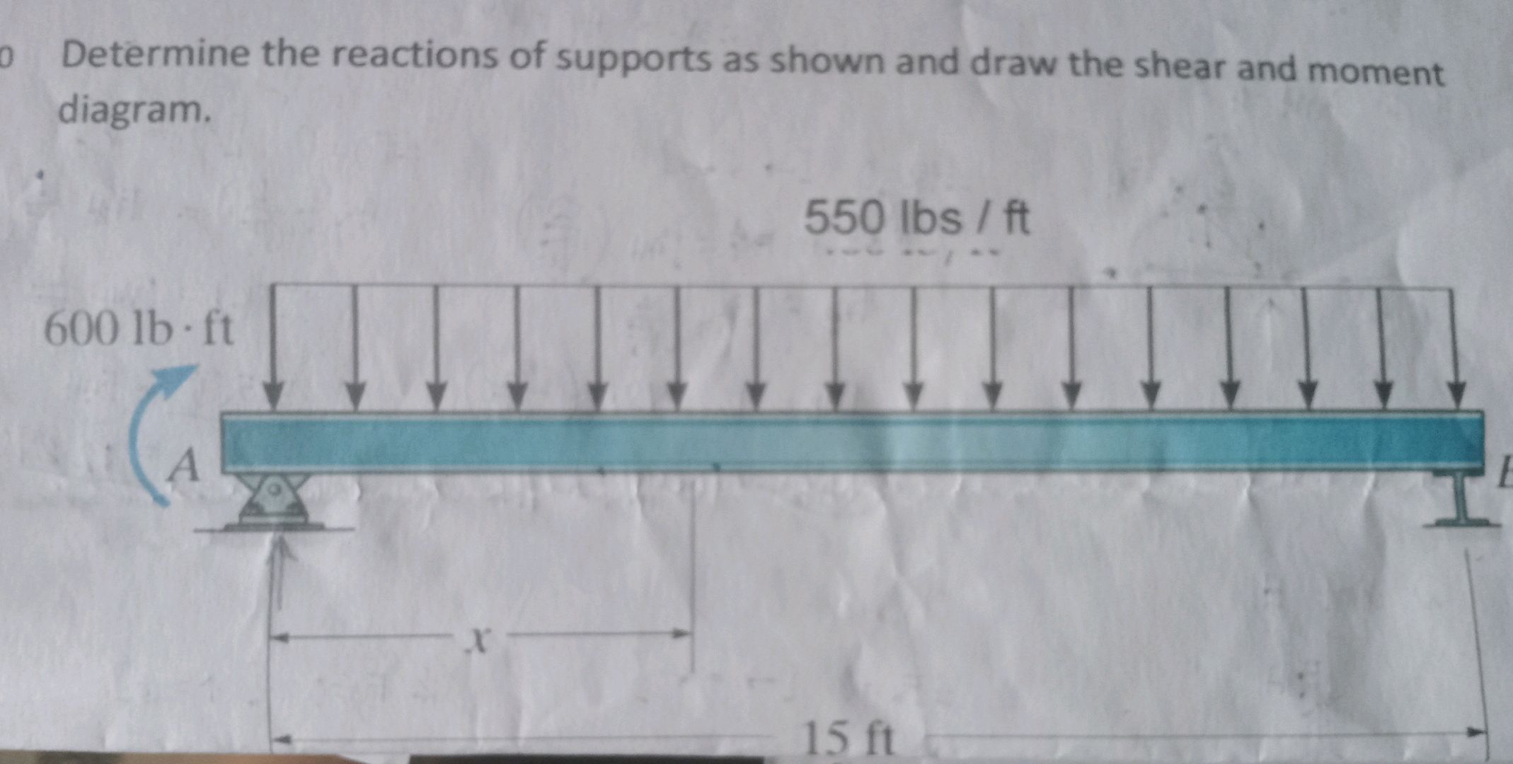 Determine the reactions of supports as shown | StudyX