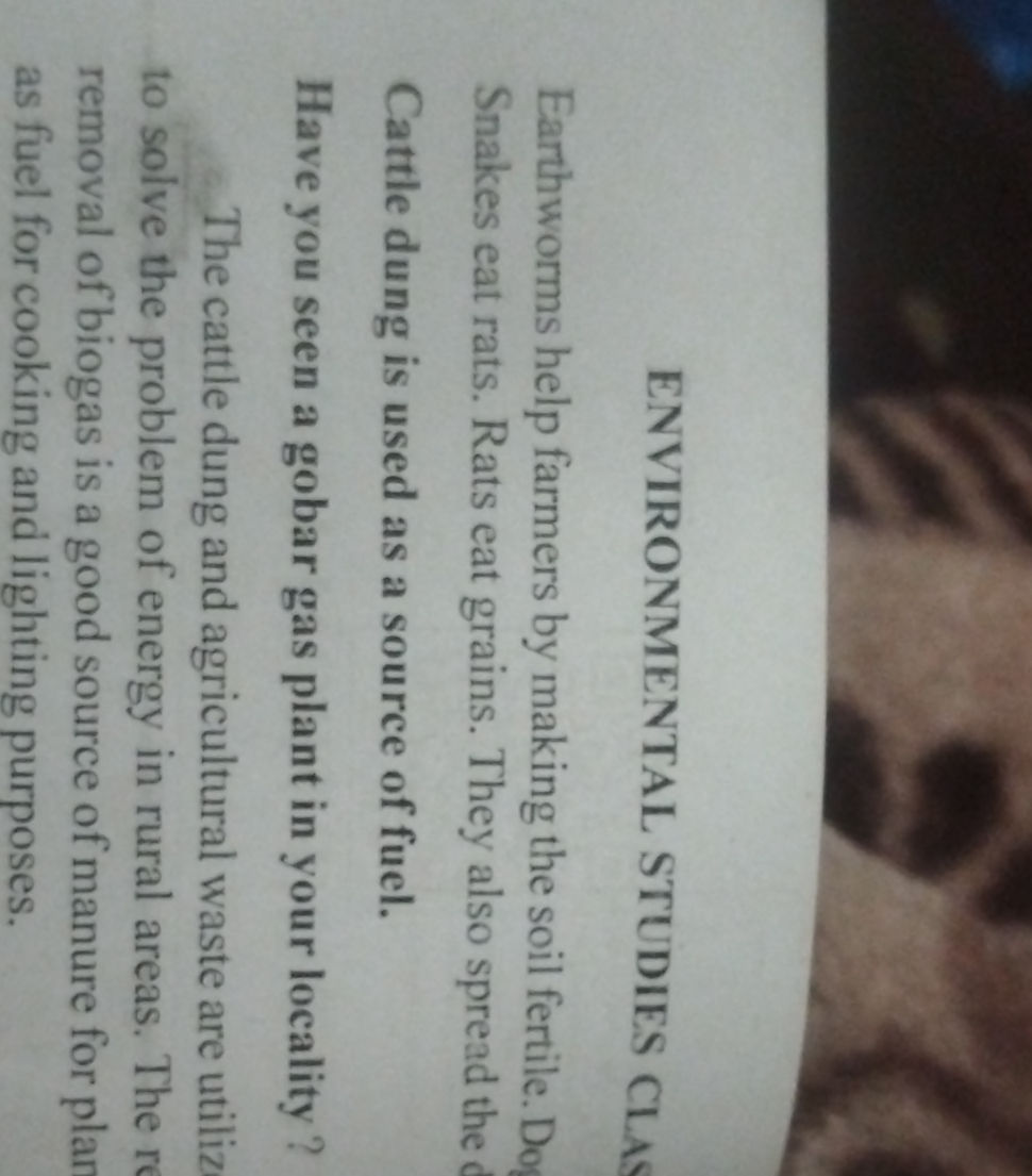 Have you seen a gobar gas plant in your | StudyX