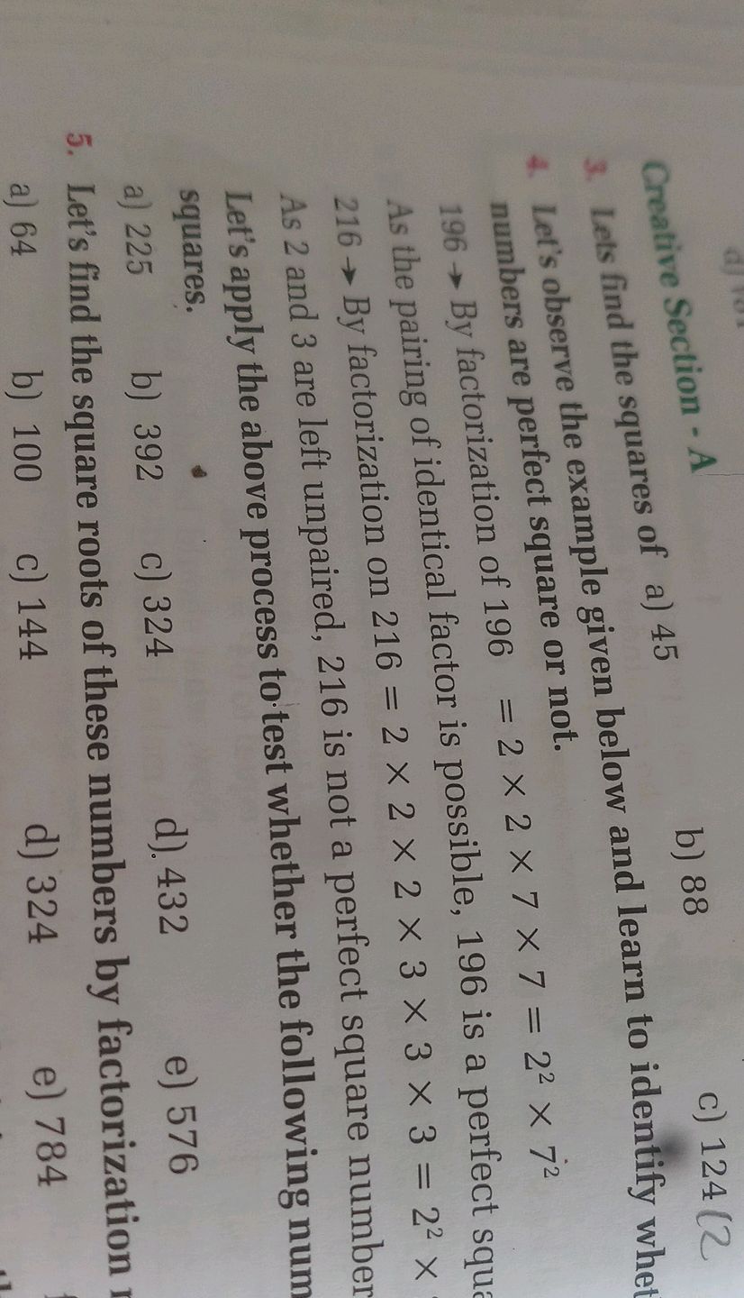 3. Lets find the squares of a) 45 4. Let's | StudyX