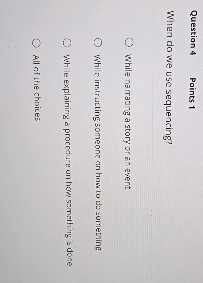 Question 4 Points 1 When do we use | StudyX