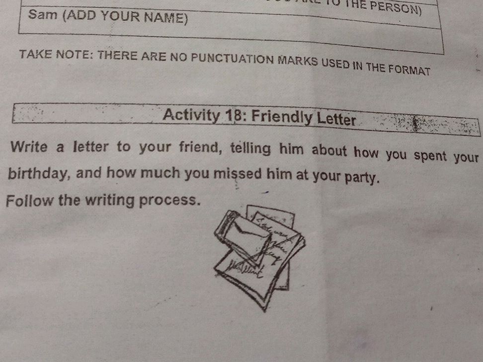 Activity 18: Friendly Letter Write a letter | StudyX