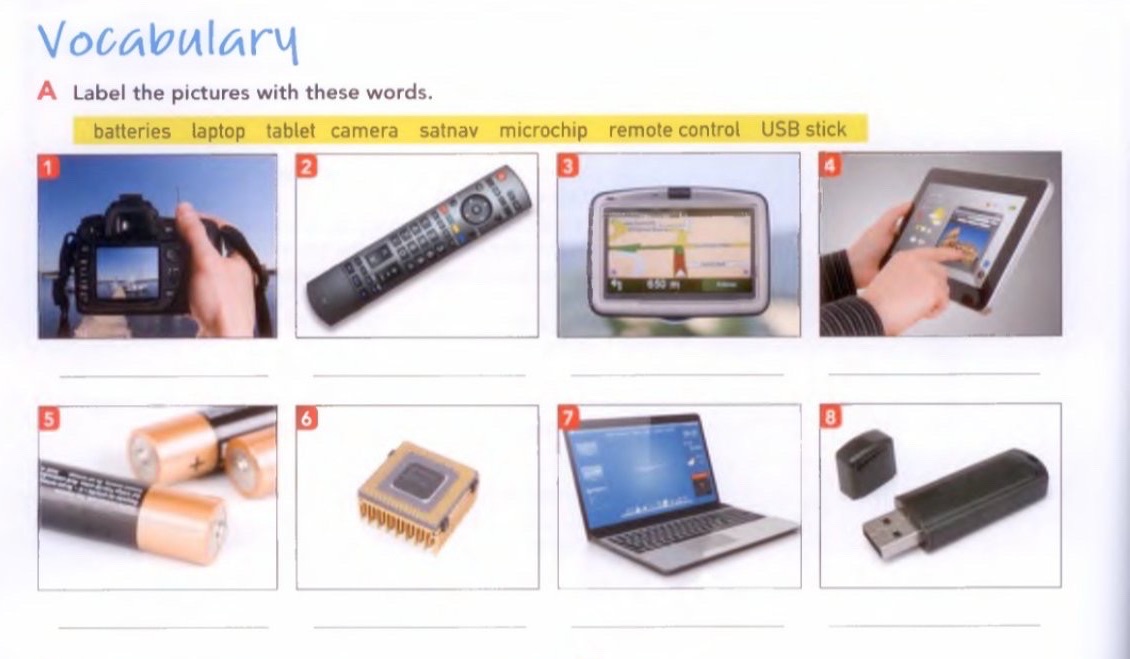 Vocabulary A Label the pictures with these | StudyX