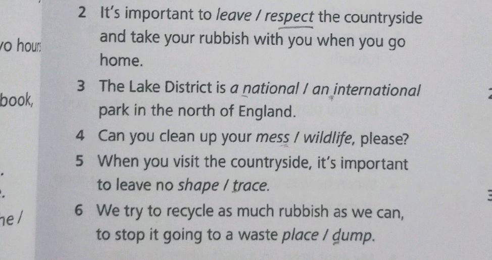 2 It's important to leave / respect the | StudyX