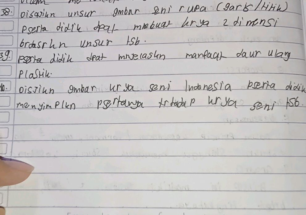 38. Disajikan unsur gambar seni rupa | StudyX