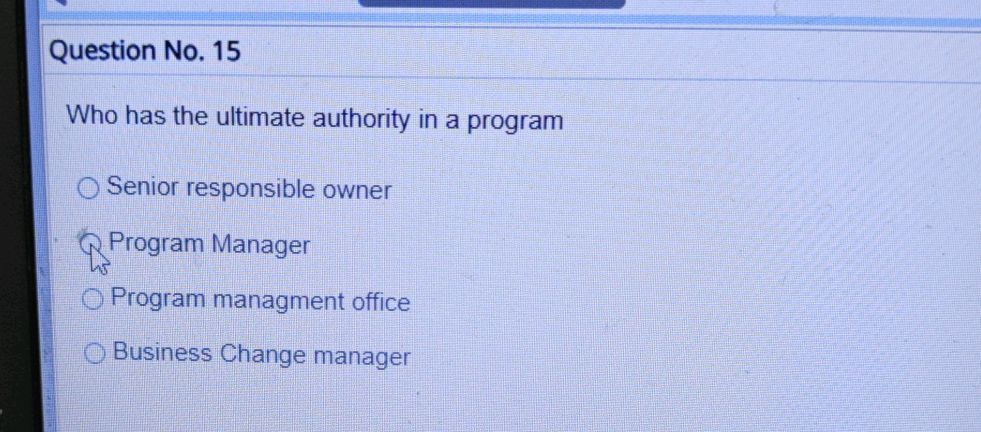 Who has the ultimate authority in a program? | StudyX