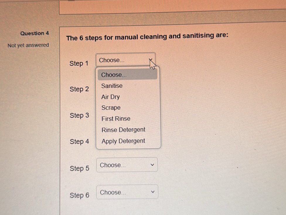 The 6 steps for manual cleaning and | StudyX