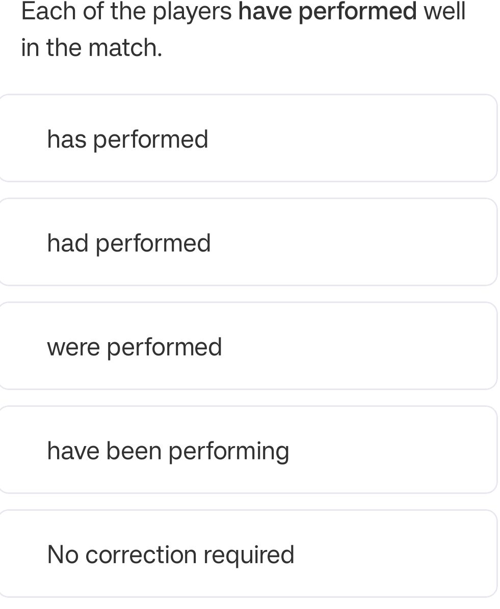 Each of the players have performed well in