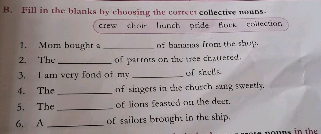B. Fill in the blanks by choosing the | StudyX