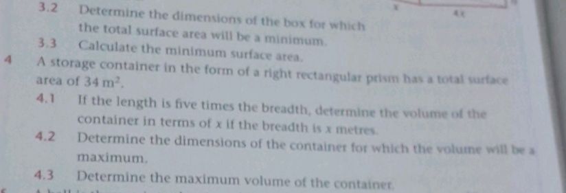 3.2 Determine the dimensions of the box for | StudyX