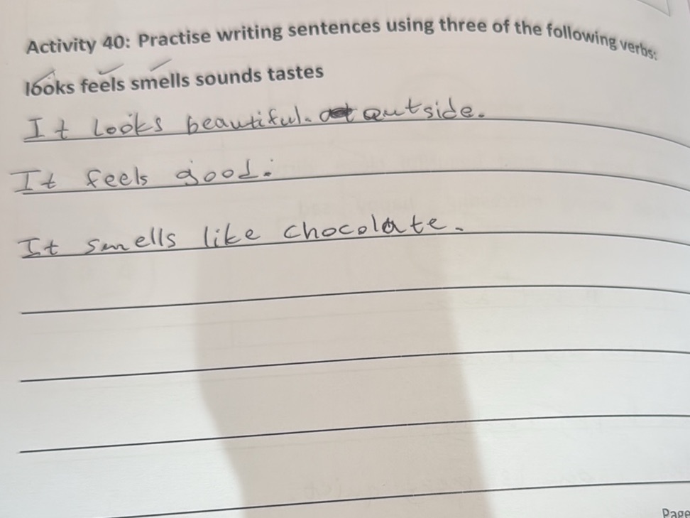 Activity 40: Practise writing sentences | StudyX