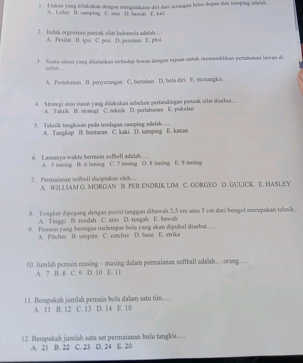 1. Elakan yang dilakukan dengan mengelakann | StudyX