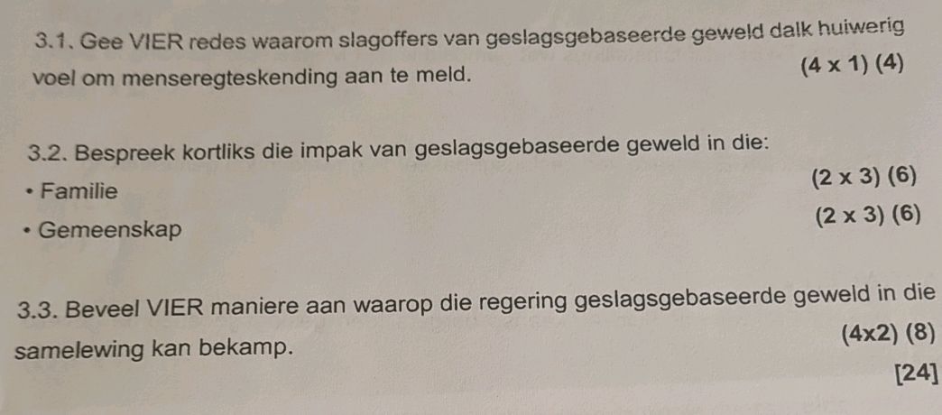 3.1. Gee VIER redes waarom slagoffers van | StudyX