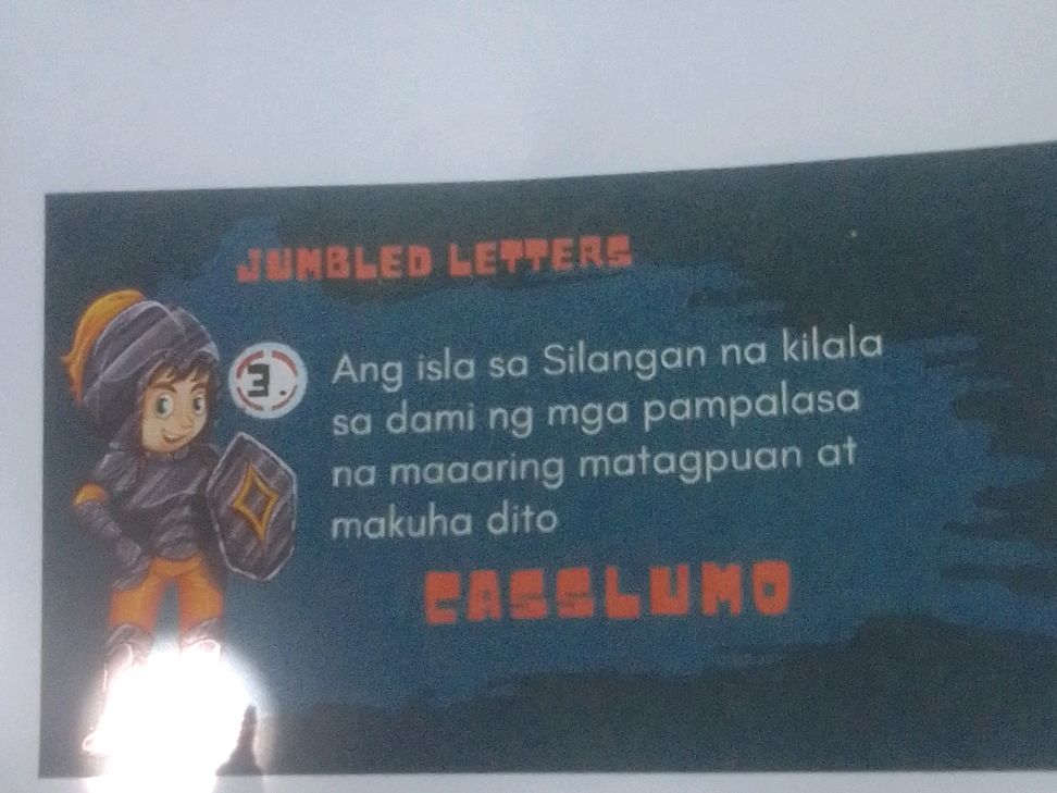 JUMBLED LETTERS 3. Ang isla sa Silangan na | StudyX