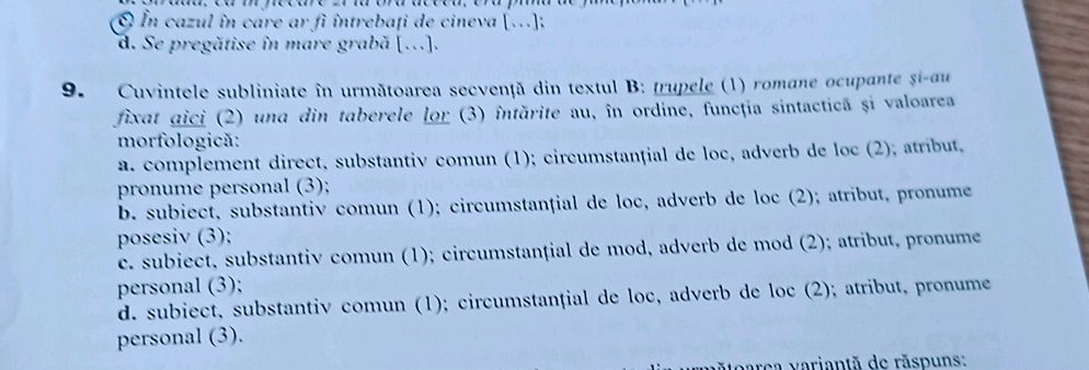 9. Cuvintele subliniate în următoarea | StudyX