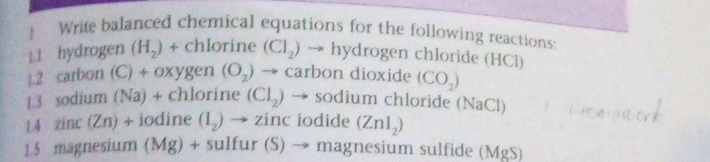 Write balanced chemical equations for the | StudyX