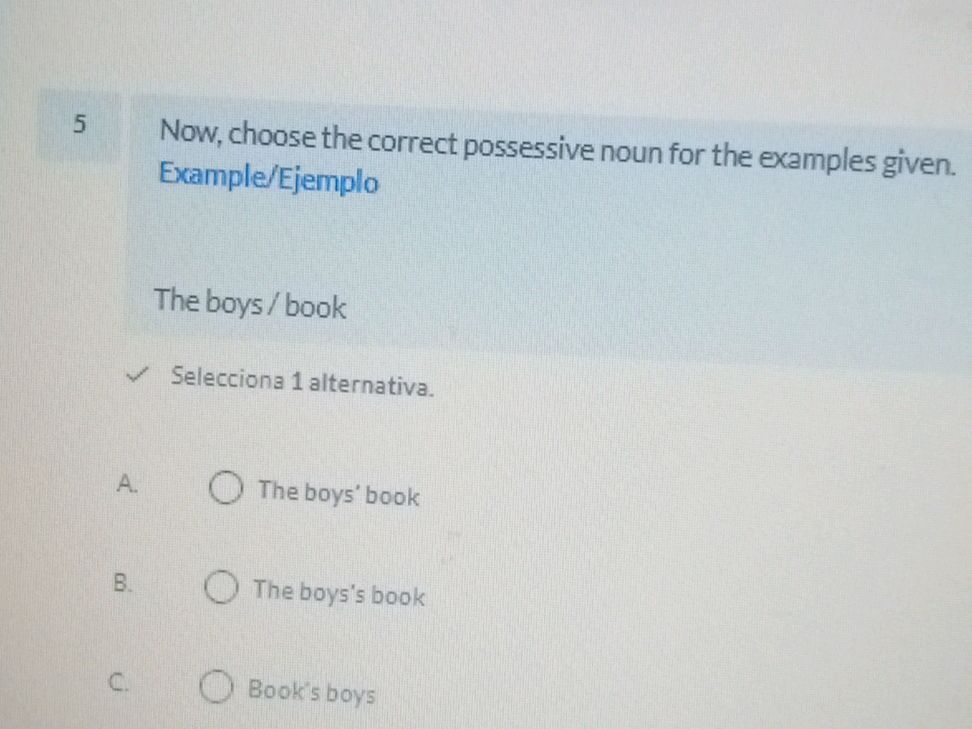 Now, choose the correct possessive noun for | StudyX