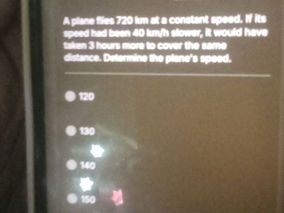 A plane flies 720 km at a constant speed. If | StudyX