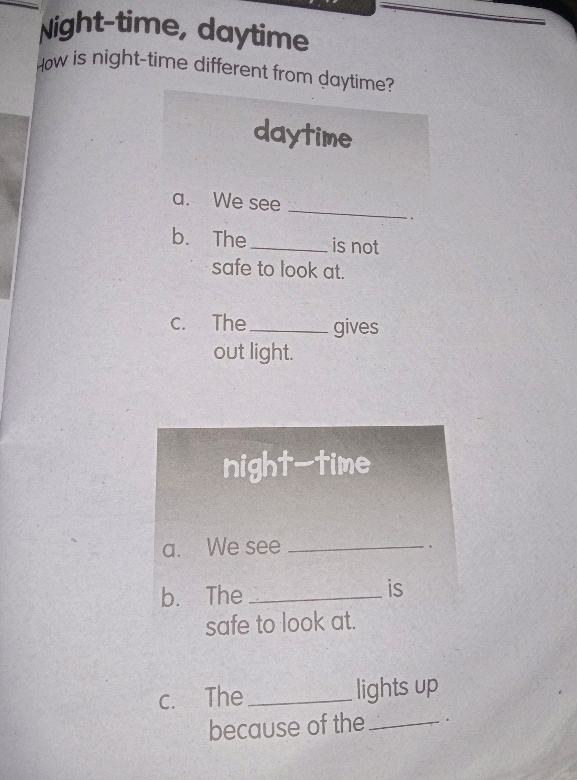 How is night-time different from daytime? | StudyX