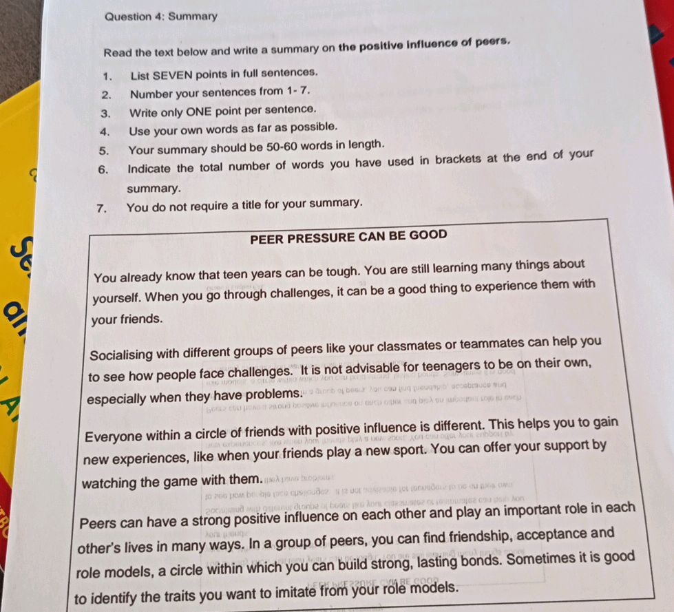 Question 4: Summary Read the text below and | StudyX