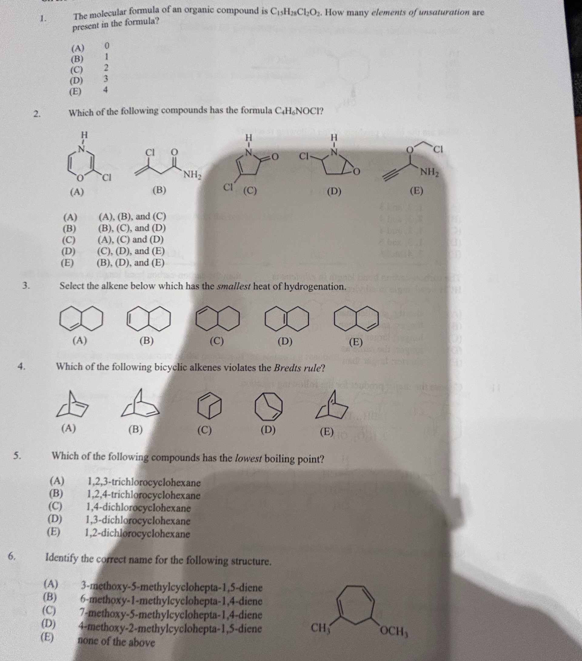 1. The molecular formula of an organic | StudyX