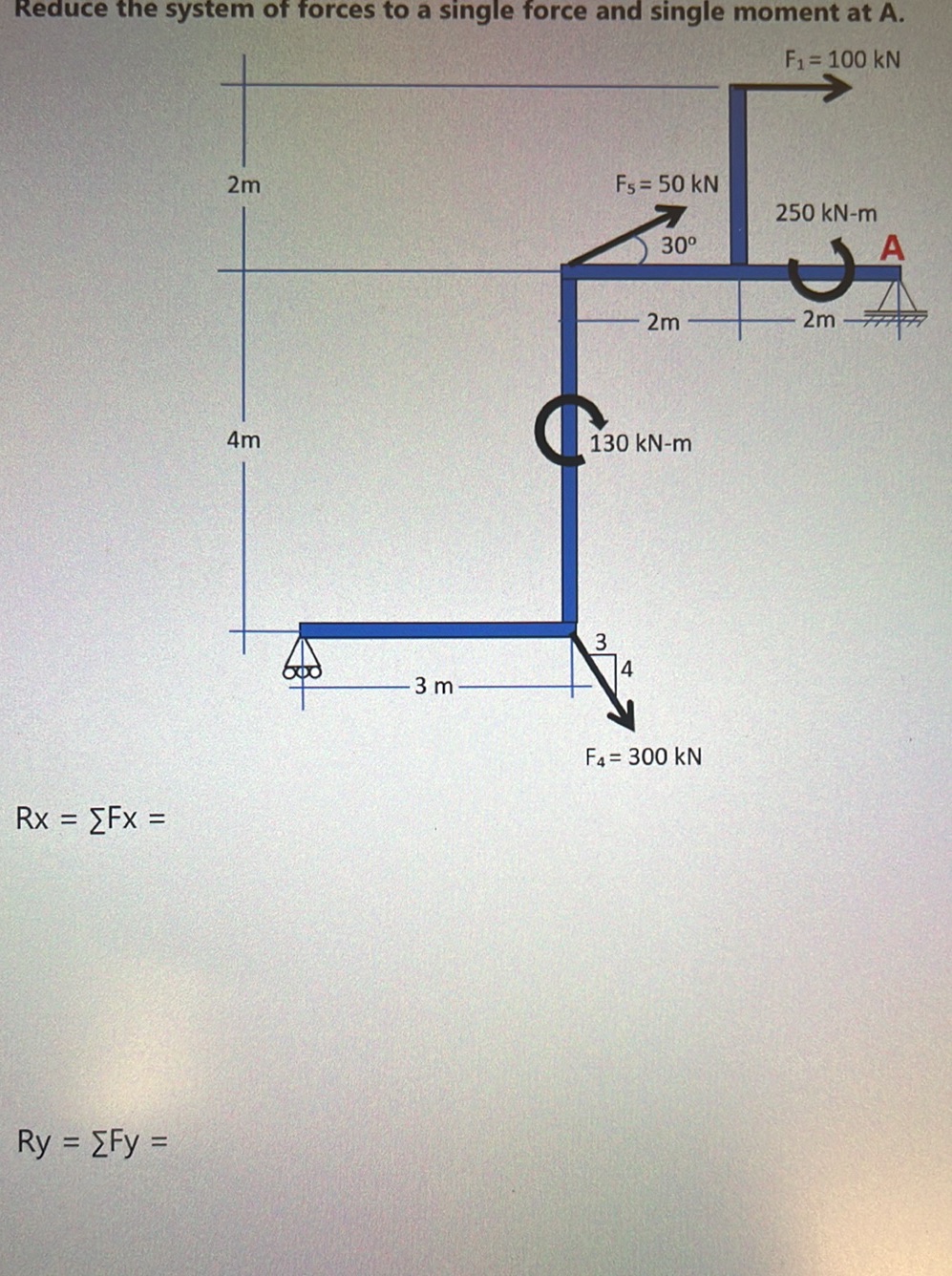 Reduce the system of forces to a single | StudyX