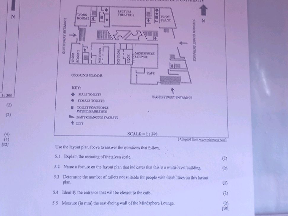 Use the layout plan above to answer the | StudyX