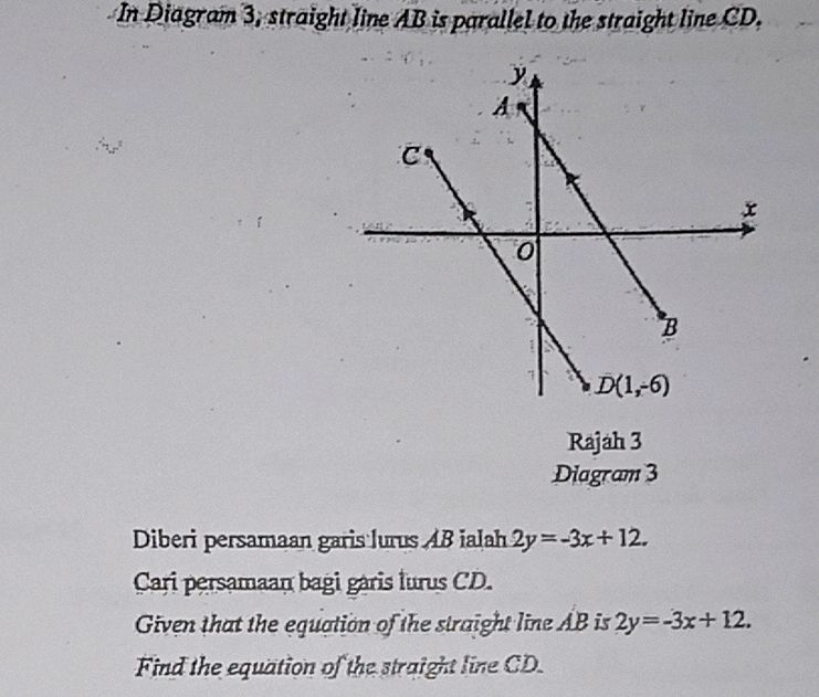In Diagram 3, straight line AB is parallel | StudyX