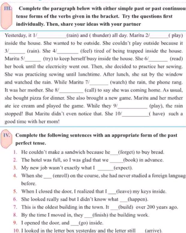 III. Complete the paragraph below with | StudyX