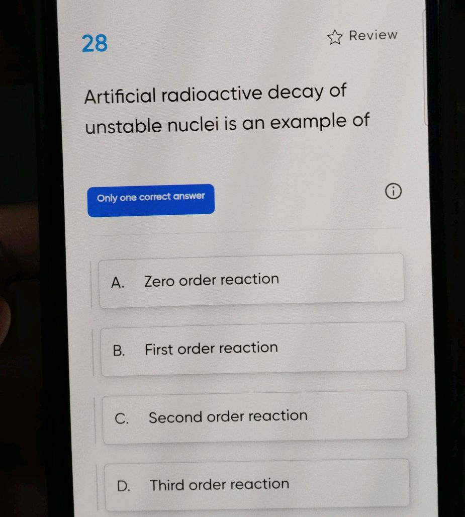 Artificial radioactive decay of unstable | StudyX